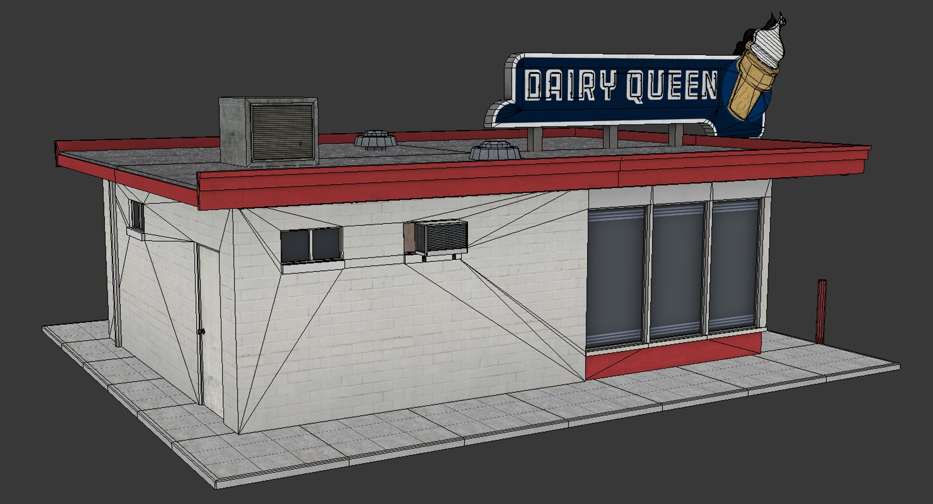 dairy queen restaurant 3d model