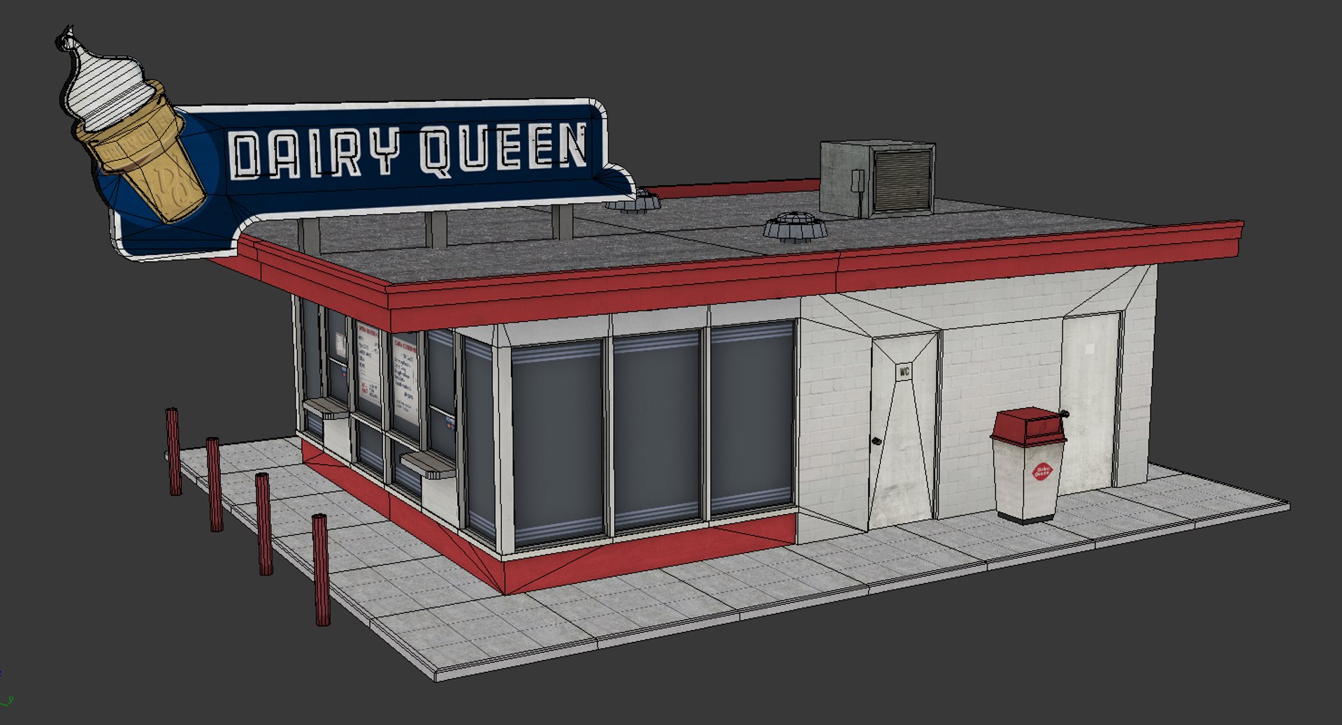 dairy queen restaurant 3d model