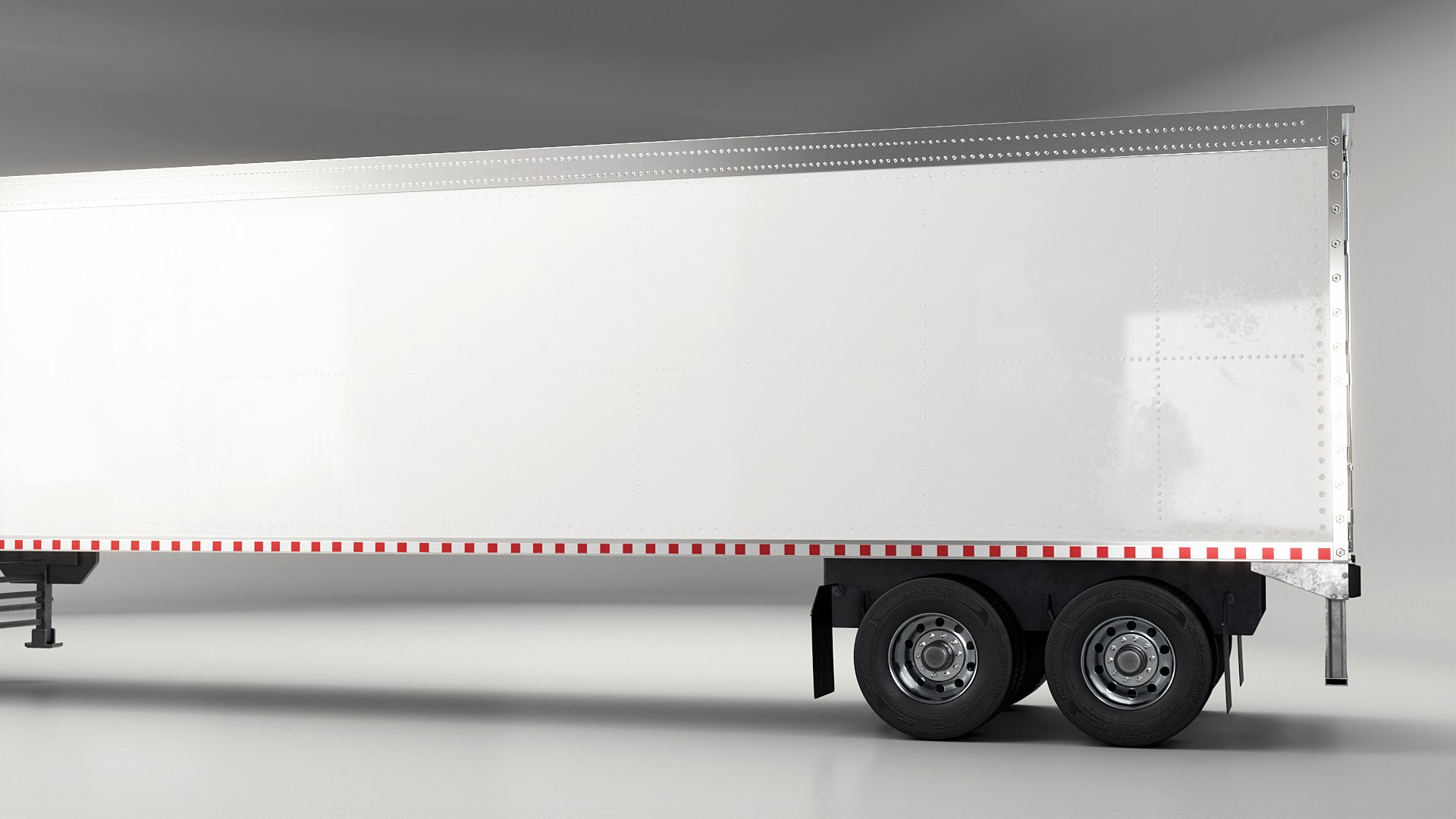 Generic Semi Truck Day Cab And Dry Van Box Trailer 3D Model ...