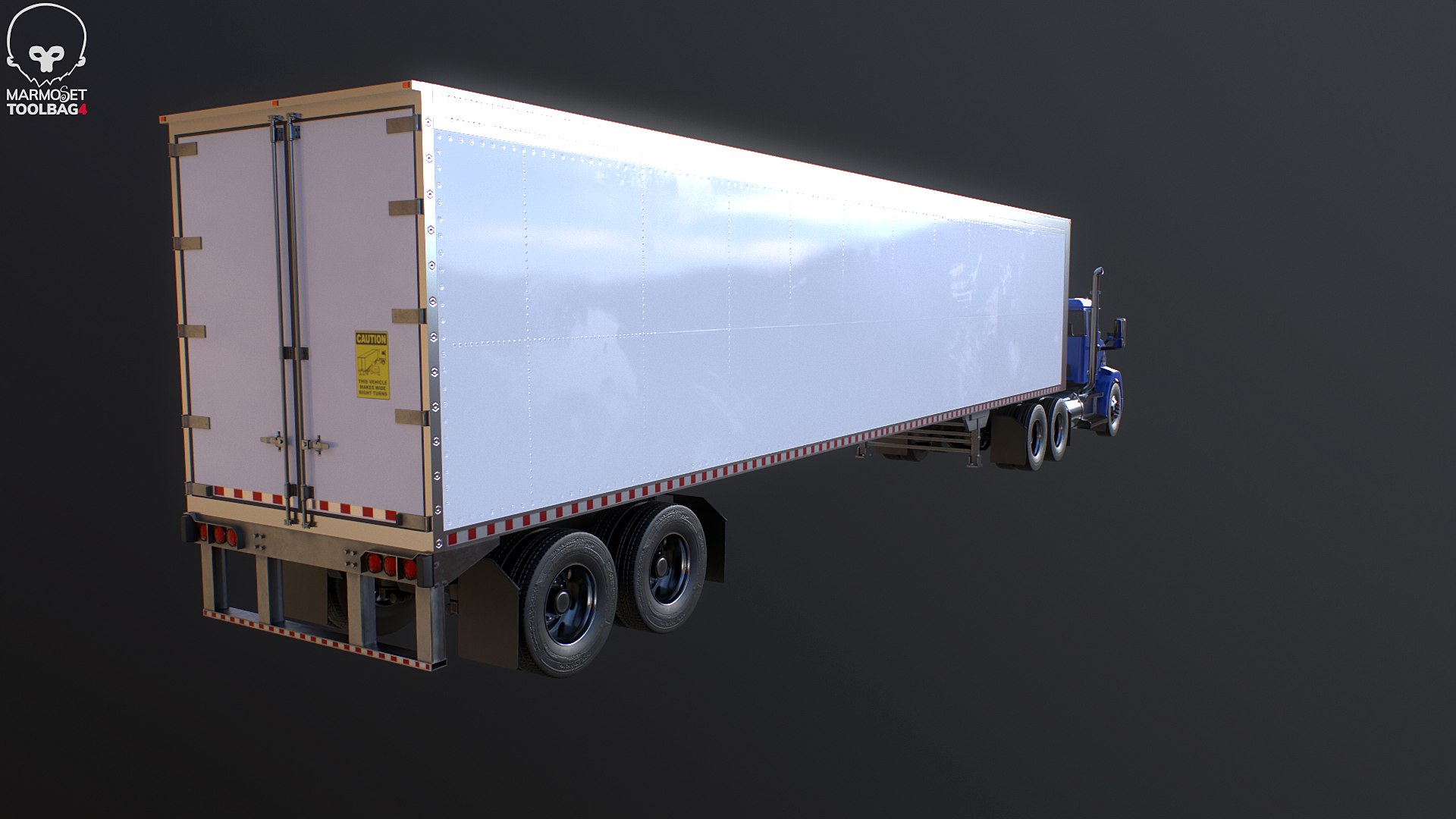 Generic Semi Truck Day Cab And Dry Van Box Trailer 3D Model ...