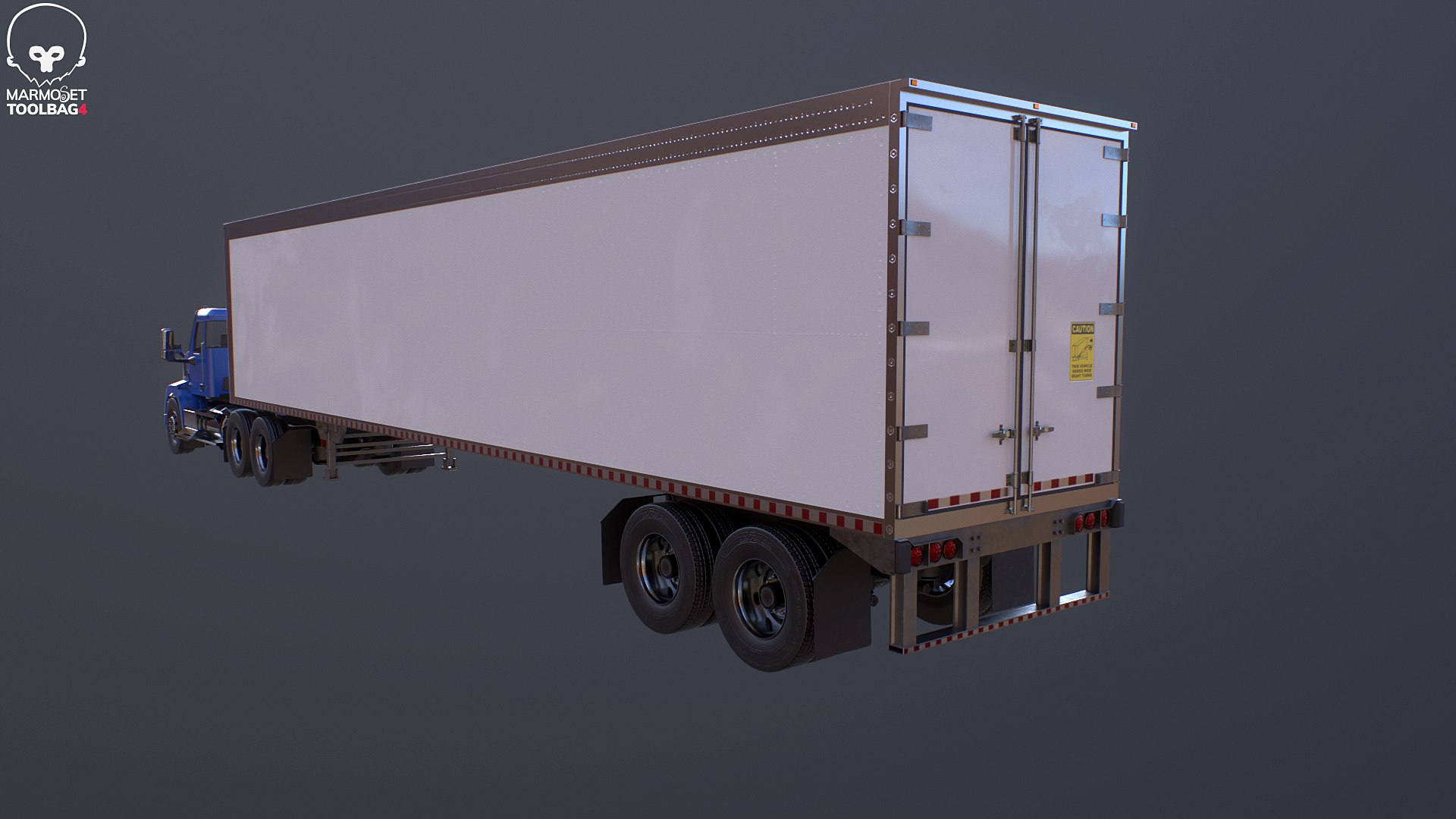 Generic Semi Truck Day Cab And Dry Van Box Trailer 3D Model ...
