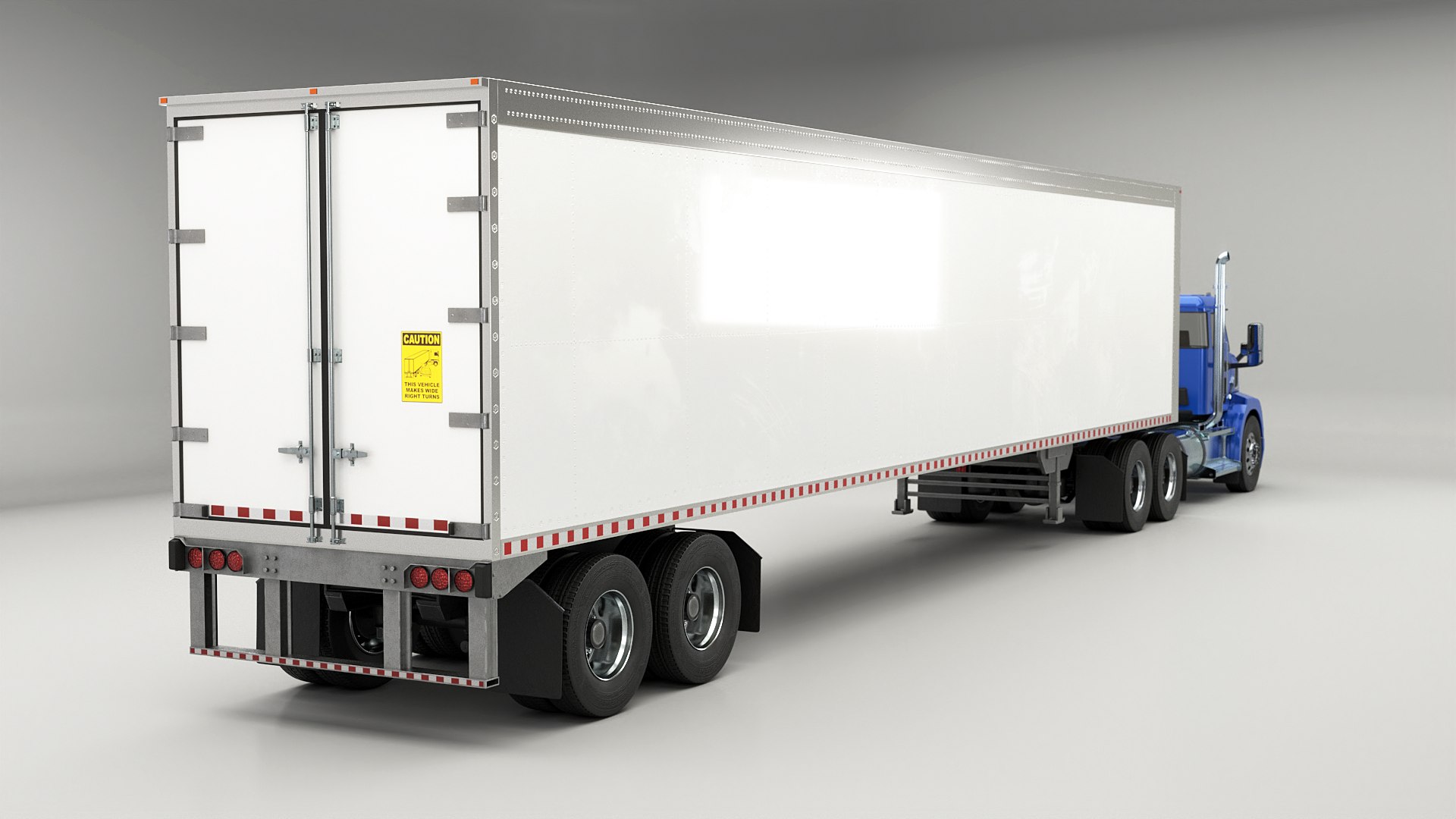 Generic Semi Truck Day Cab And Dry Van Box Trailer 3D Model ...