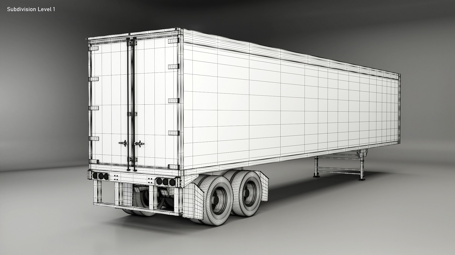 Generic Semi Truck Day Cab And Dry Van Box Trailer 3D Model ...