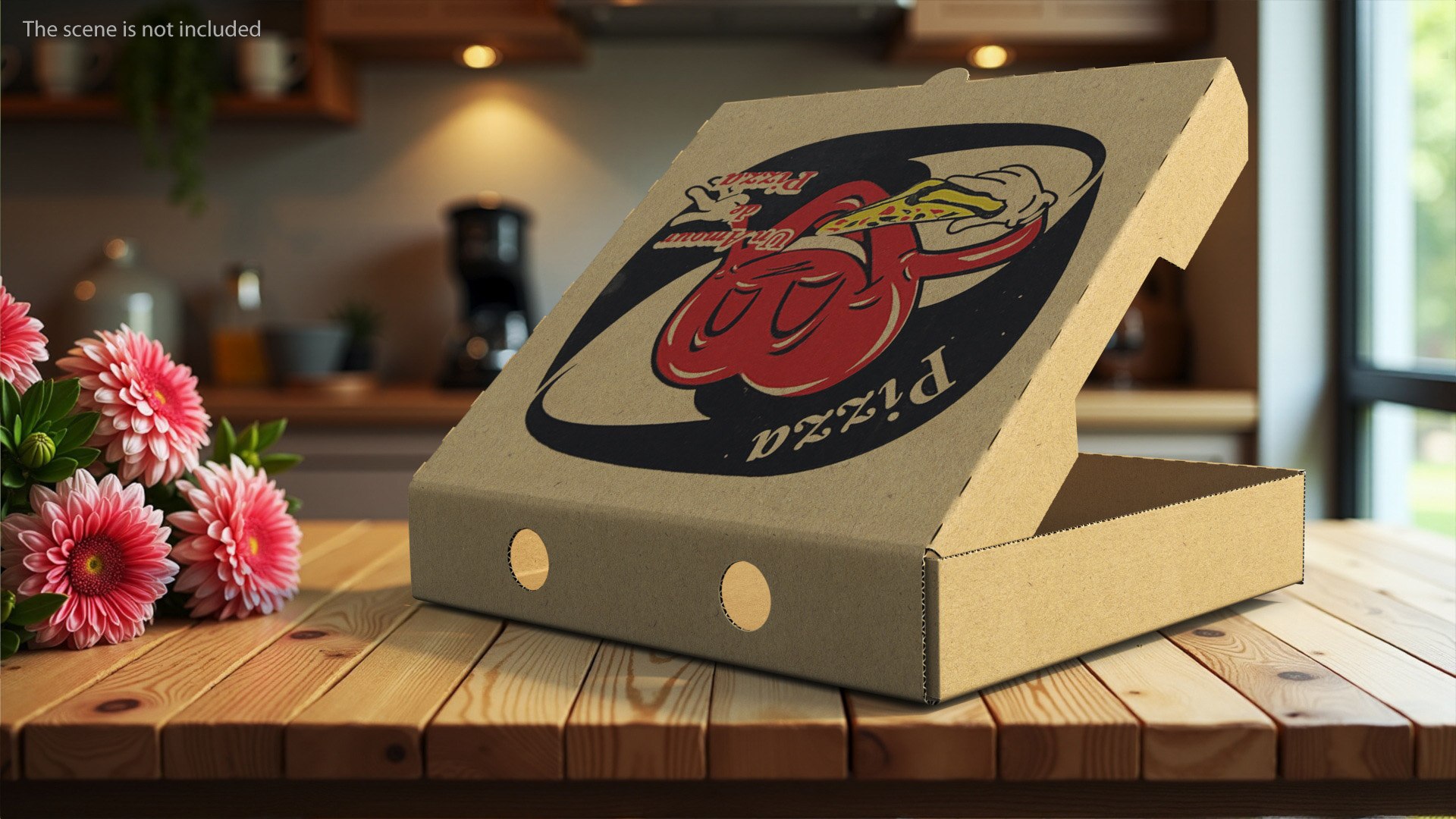 3D Open Pizza Box With Cartoon Tomato Design - TurboSquid 2389426