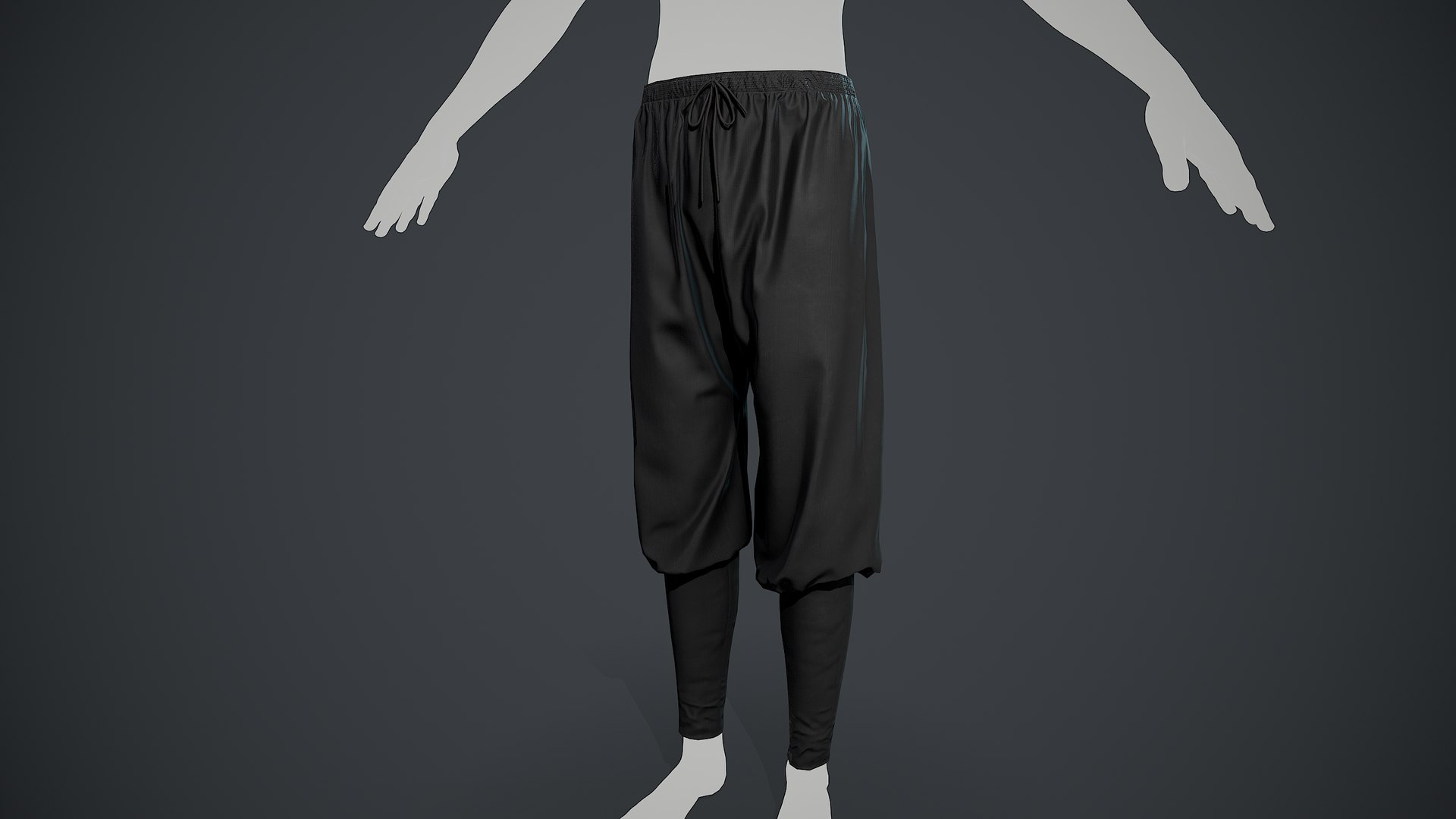 Black Medieval Pants 3D - TurboSquid 2173043