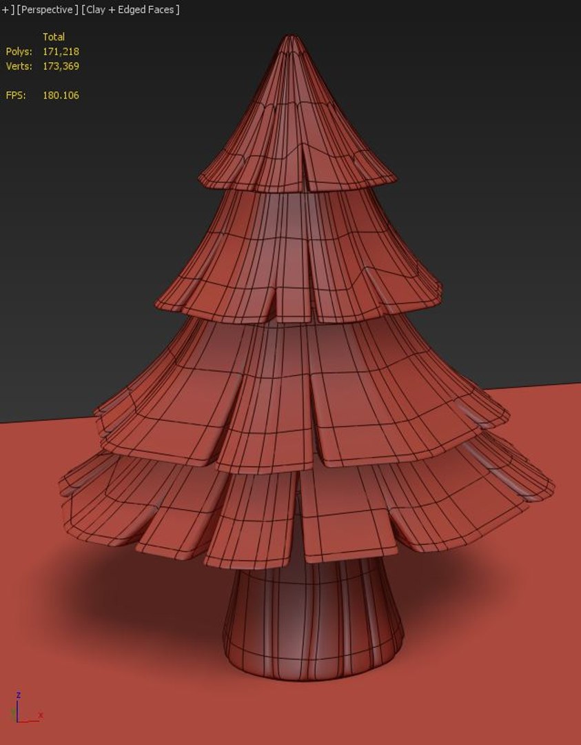Simple Cartoon Fir Tree 3d Model