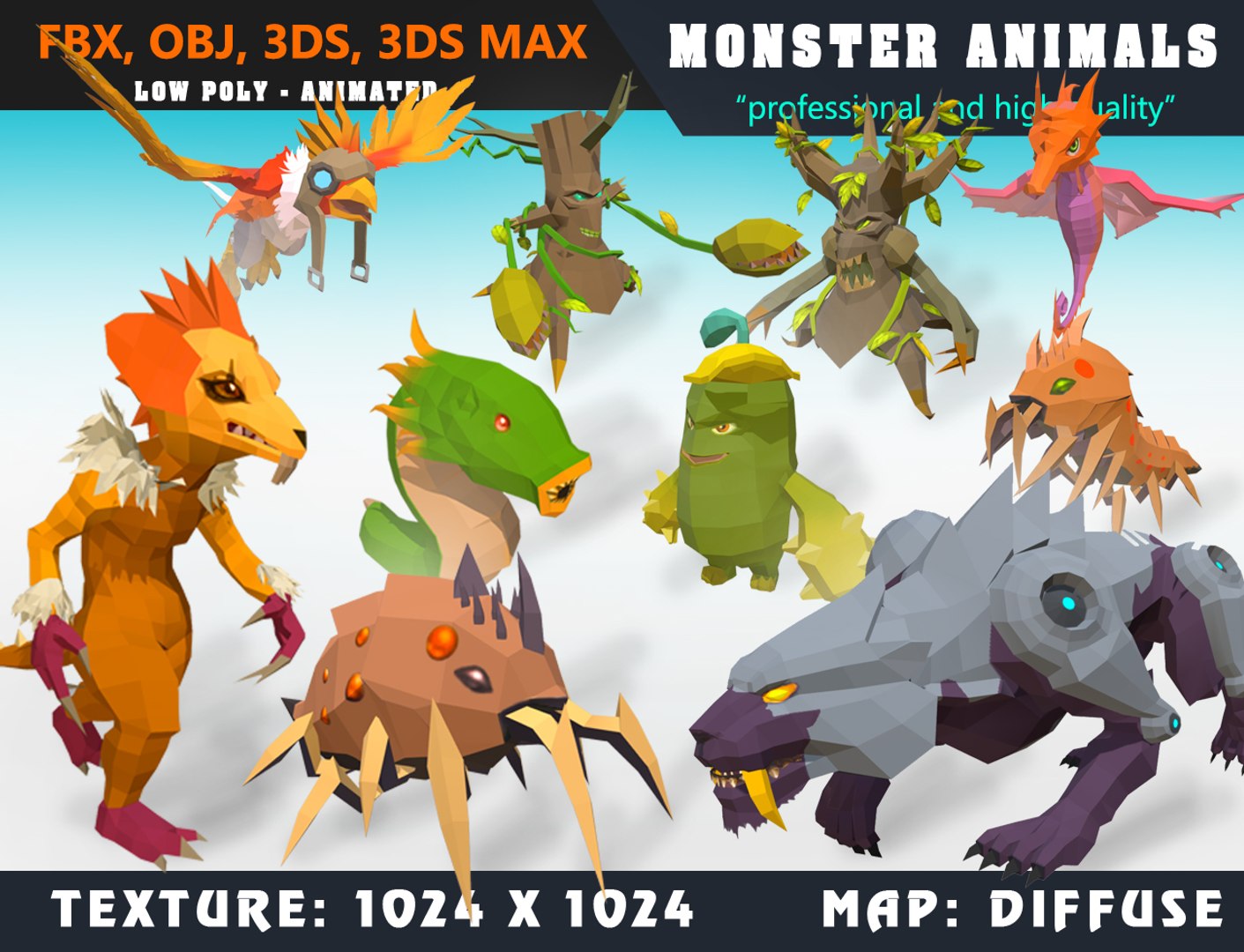 3D Monster Cartoon - Ready - TurboSquid 1302078