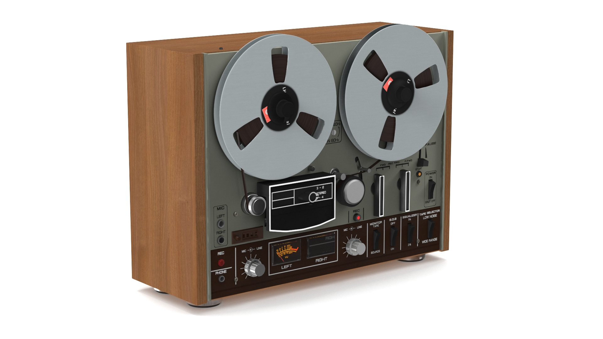 3D Retro Reel-to-Reel Tape Recorder Model - TurboSquid 2207099