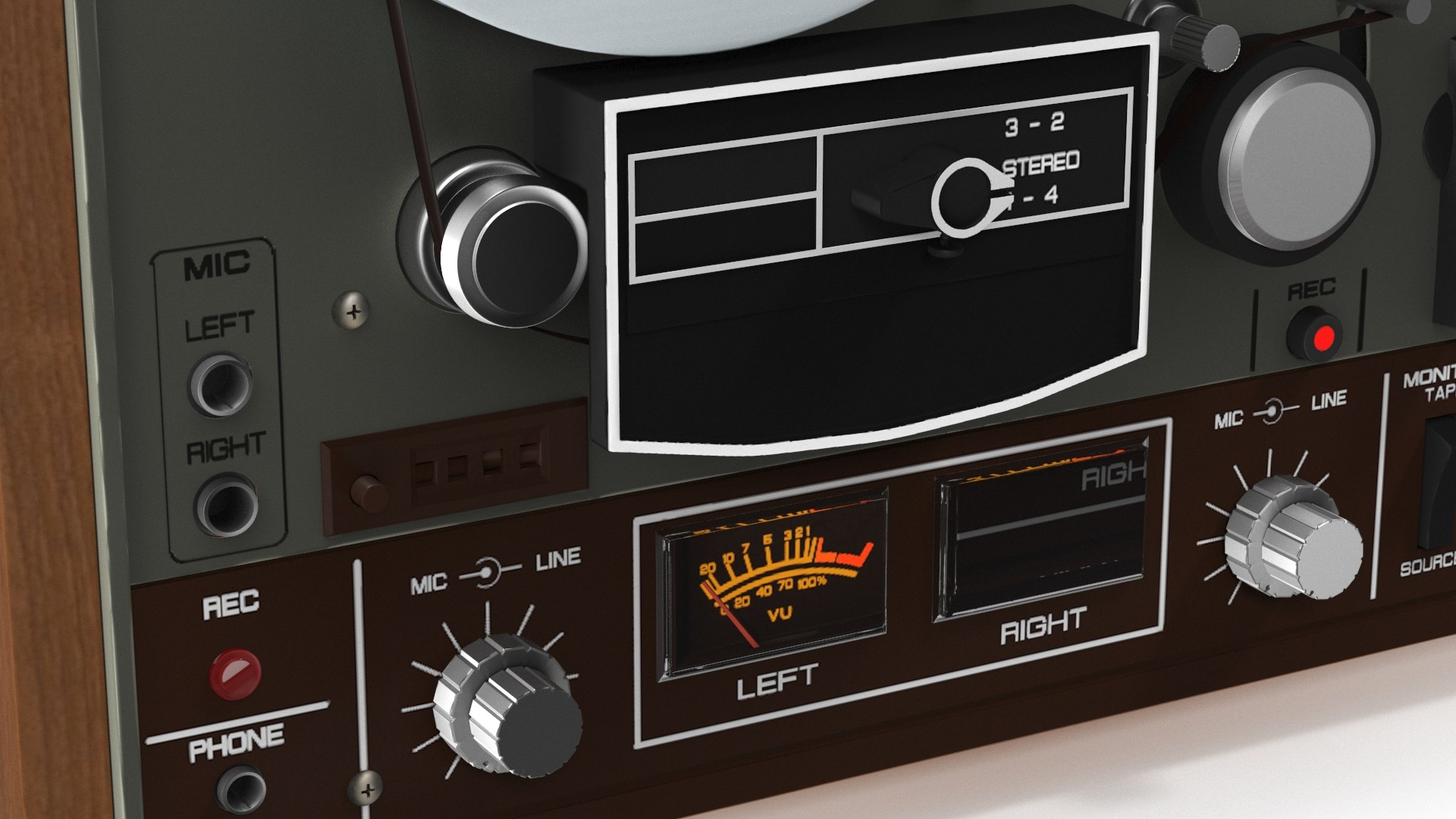 3D Retro Reel-to-Reel Tape Recorder Model - TurboSquid 2207099