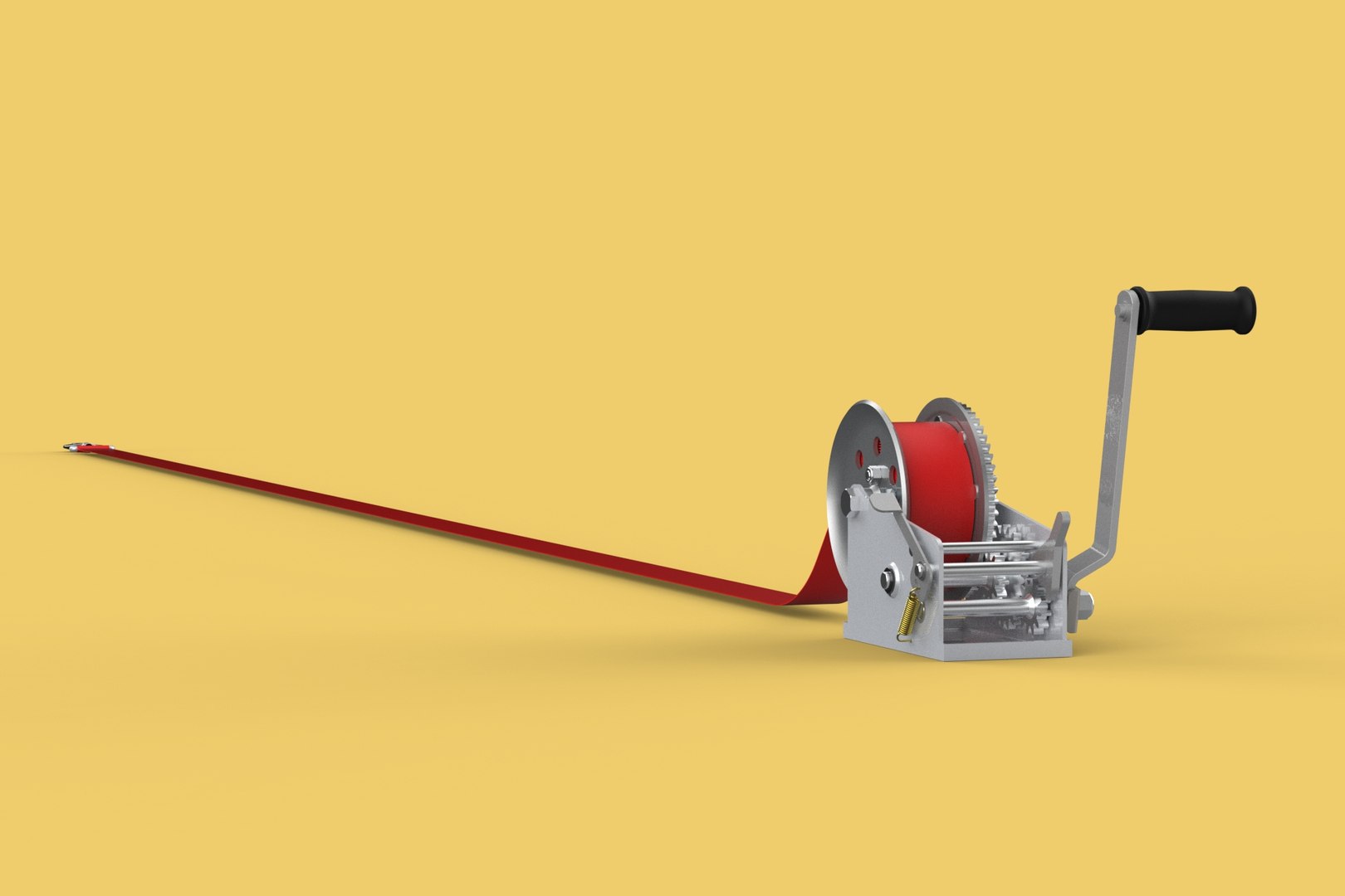 3D Model HOOK HEAVY DUTY HAND LEVER CRANK WINCH STEEL BELT WEBBING ...
