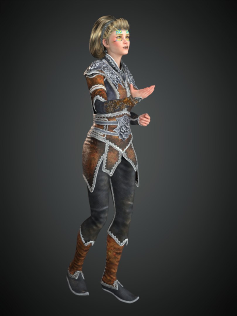 Realistic Rigged Priencess Action Girl-Emma Character 3D Model 3D Model ...