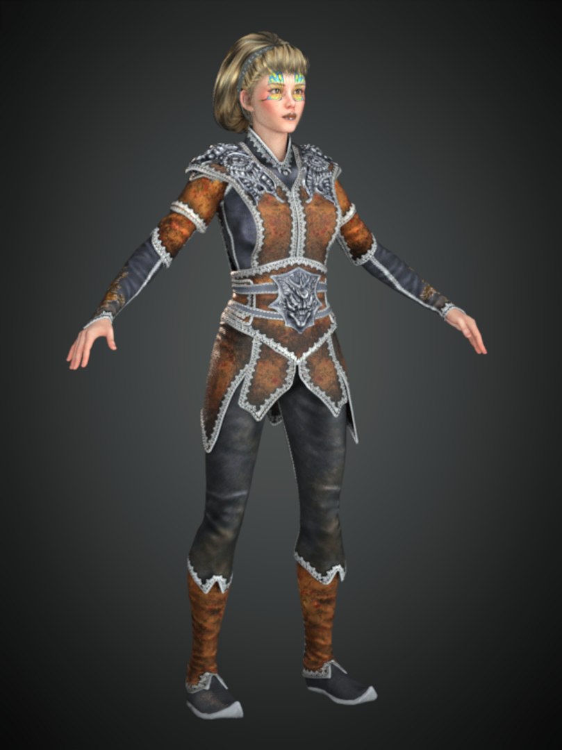 Realistic Rigged Priencess Action Girl-Emma Character 3D Model 3D Model ...