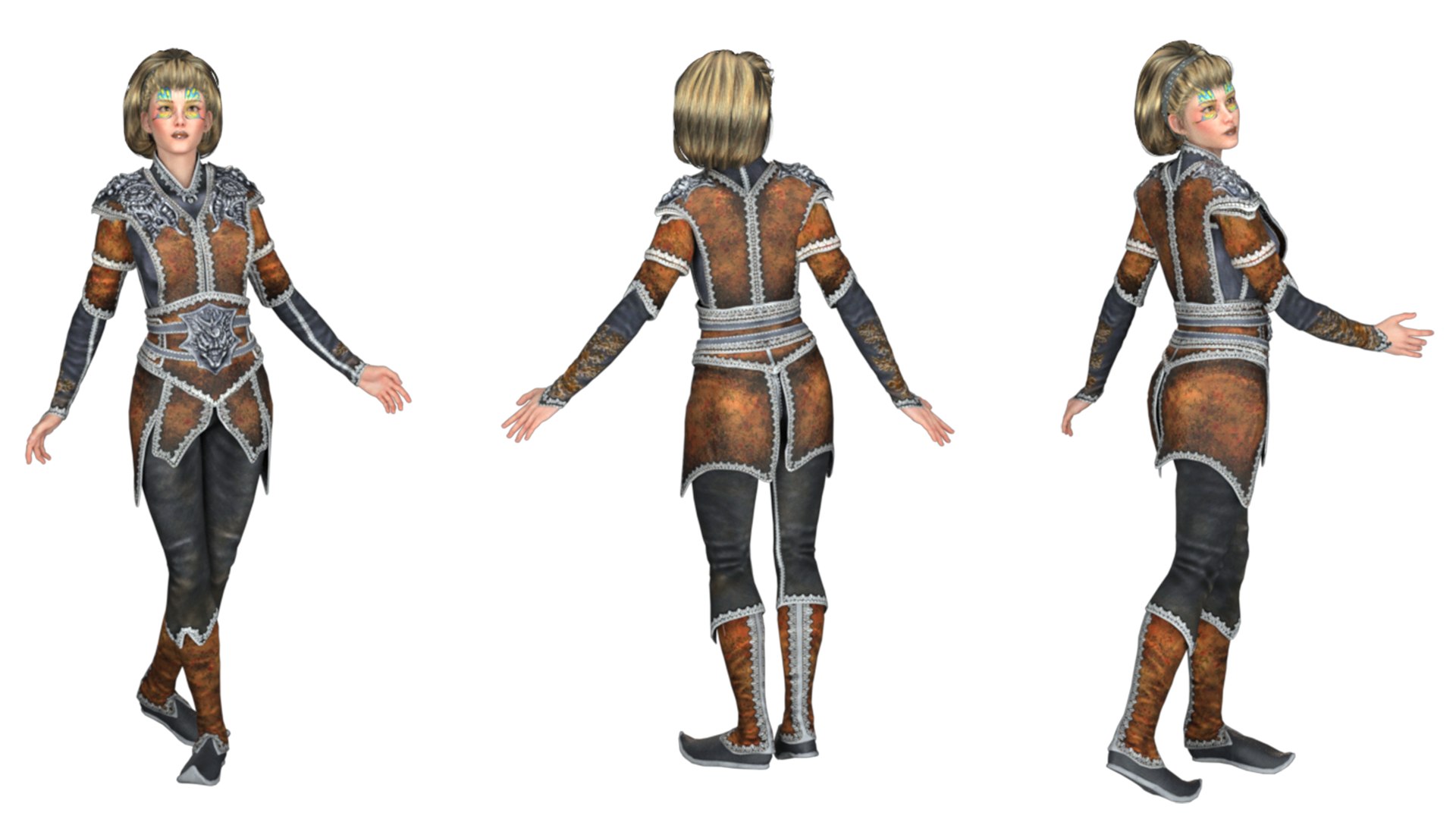 Realistic Rigged Priencess Action Girl-Emma Character 3D Model 3D Model ...