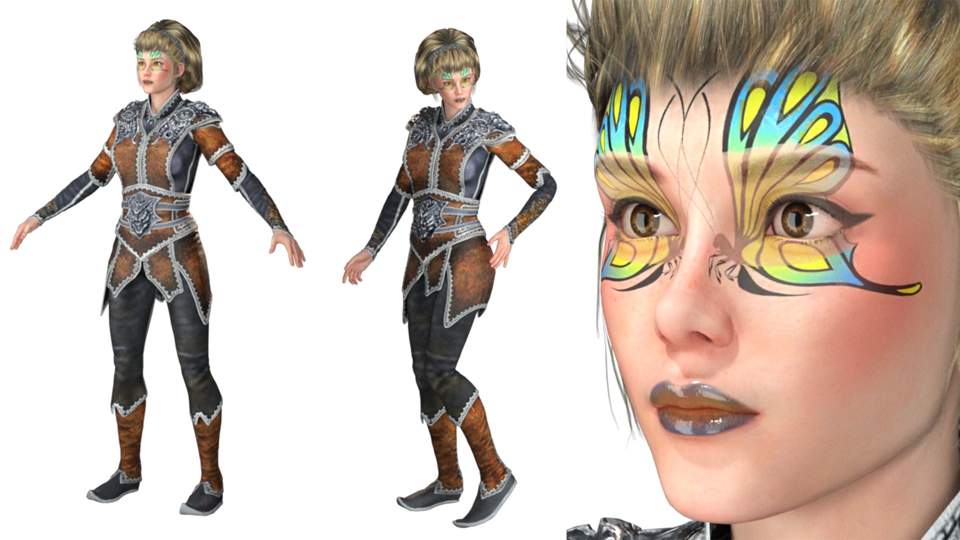 Realistic Rigged Priencess Action Girl-Emma Character 3D Model 3D Model ...