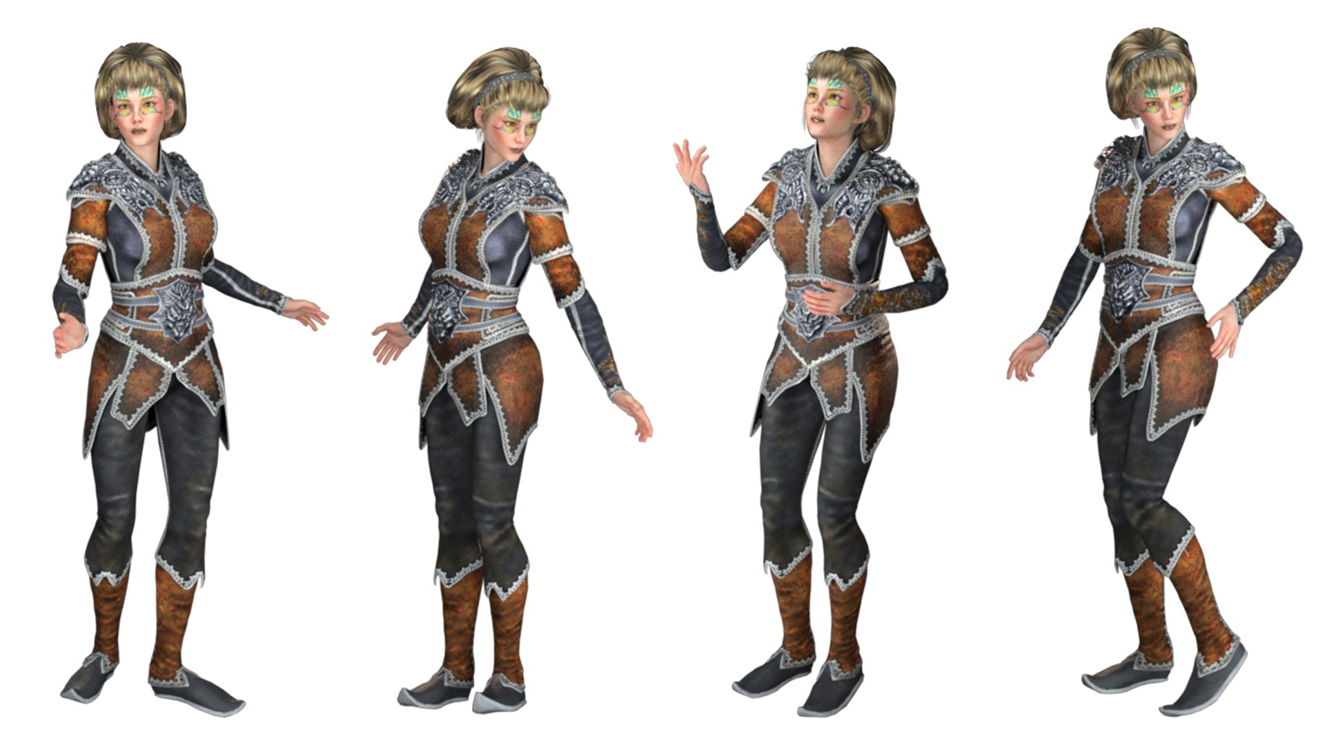 Realistic Rigged Priencess Action Girl-Emma Character 3D Model 3D Model ...