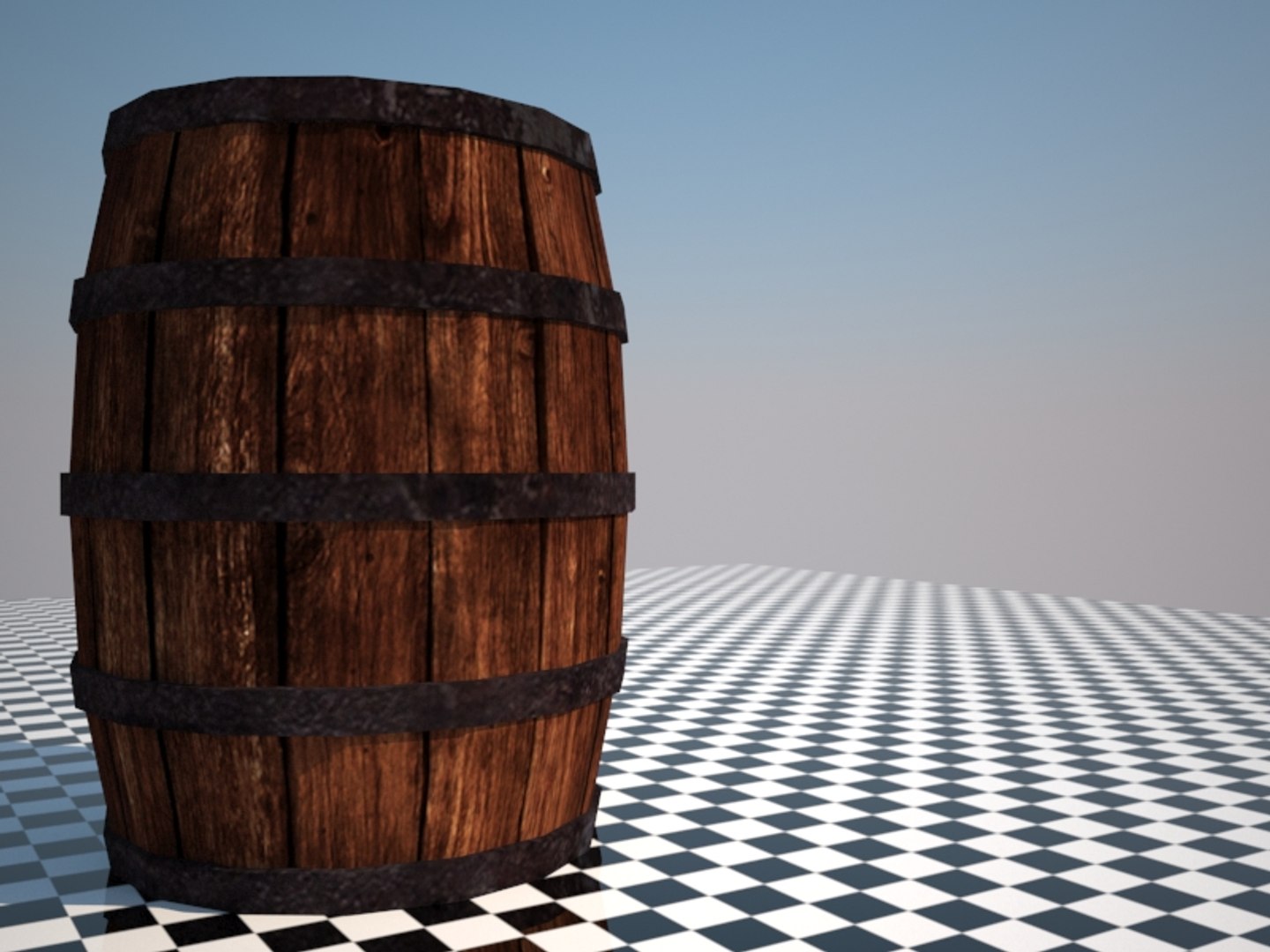 3d Low-poly Barrel Model