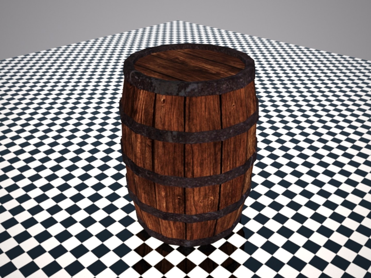 3d Low-poly Barrel Model