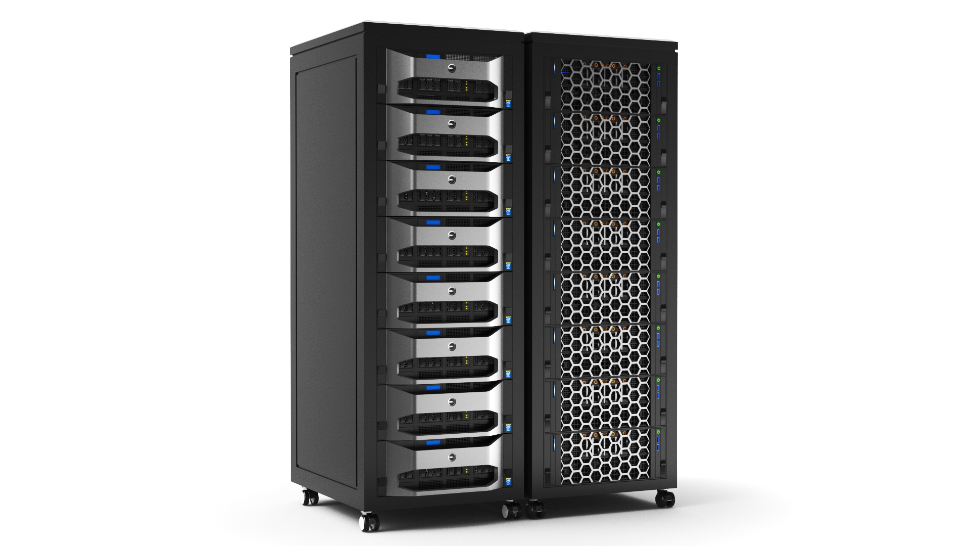 3D Two Detailed Server Racks Model - TurboSquid 2275338
