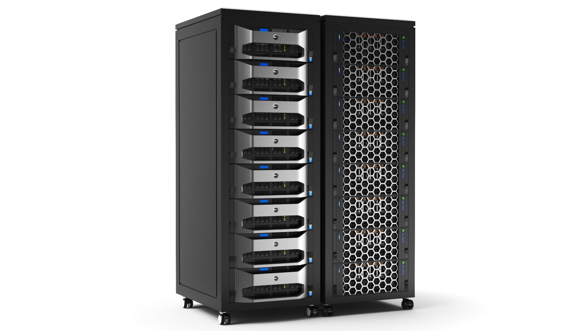 3D Two Detailed Server Racks Model - TurboSquid 2275338
