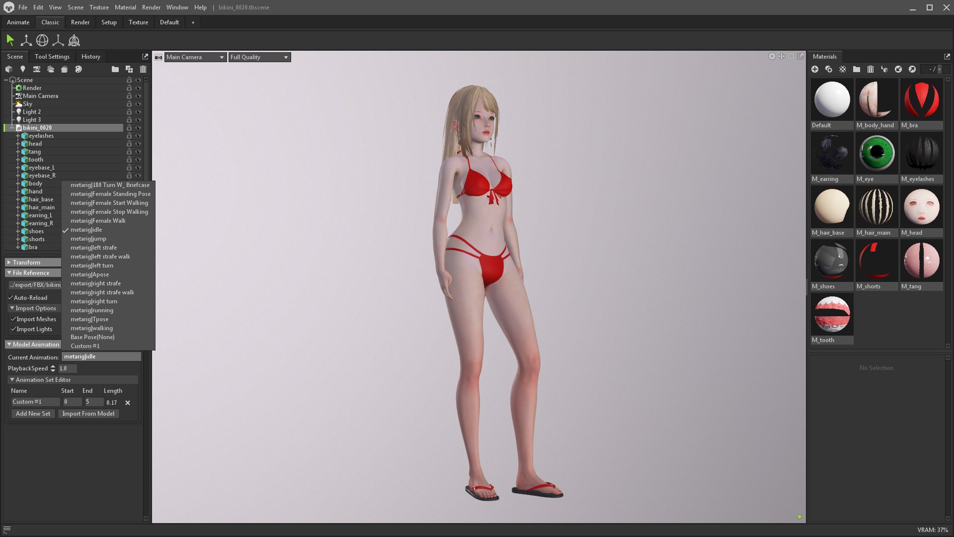Bikini Clothes 0020 - Rig - Unreal - Unity - Blender - Animated - Realistic Female Character 3D ...