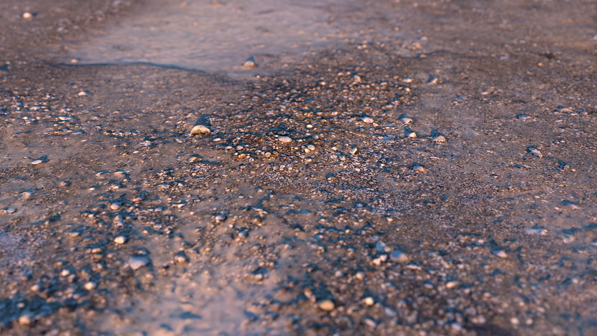 3D Model Gravel Ground Water 03 - 3D Photogrammetry Model Scan Of Sand ...