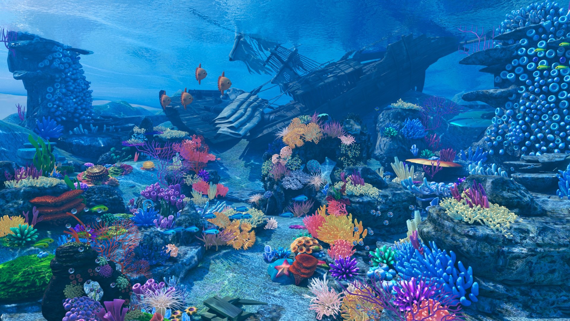Cartoon Underwater Scene Model - TurboSquid 1867958