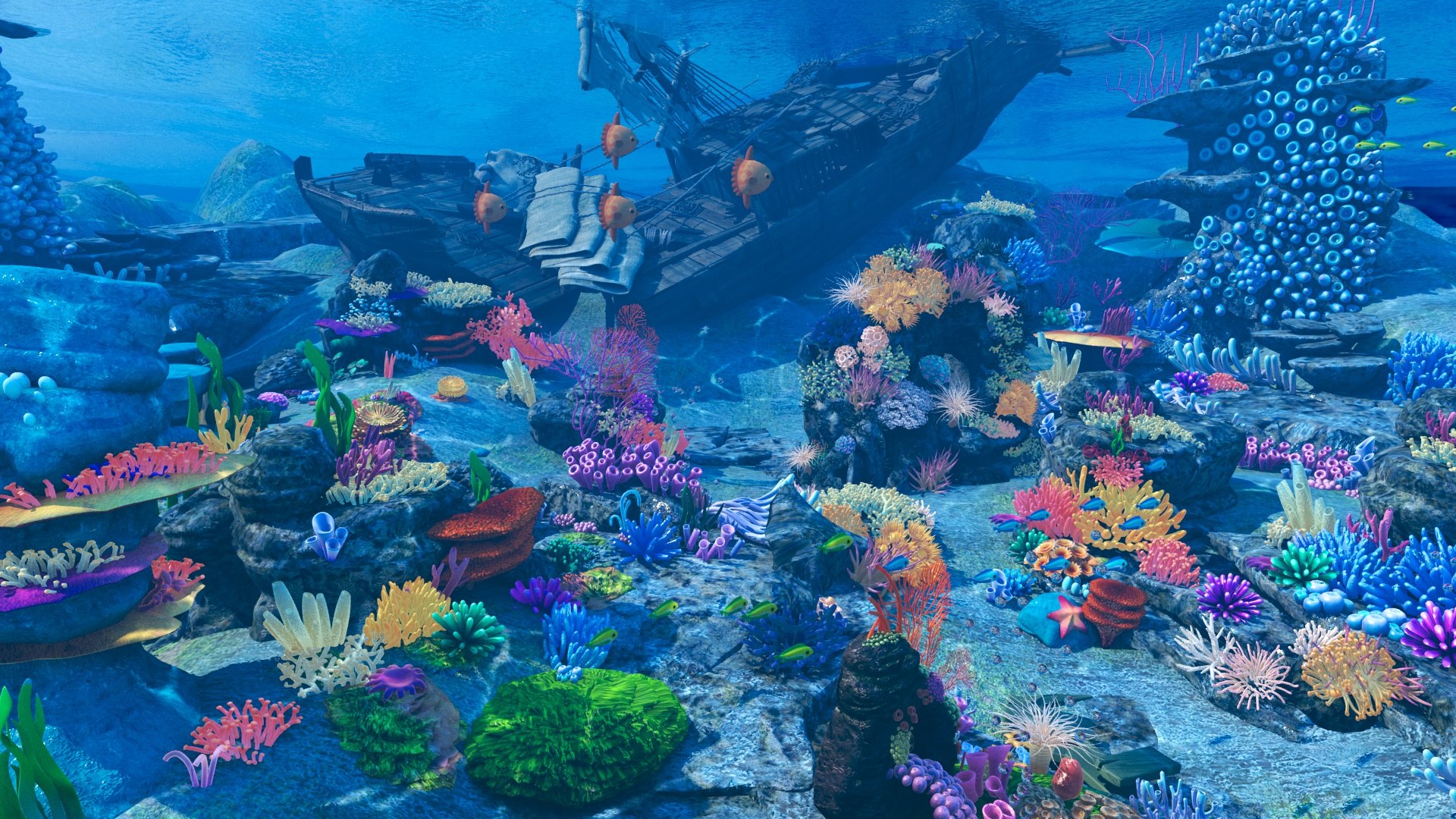 Cartoon Underwater Scene Model - TurboSquid 1867958