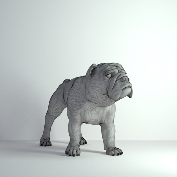 realistic bulldog 3d model