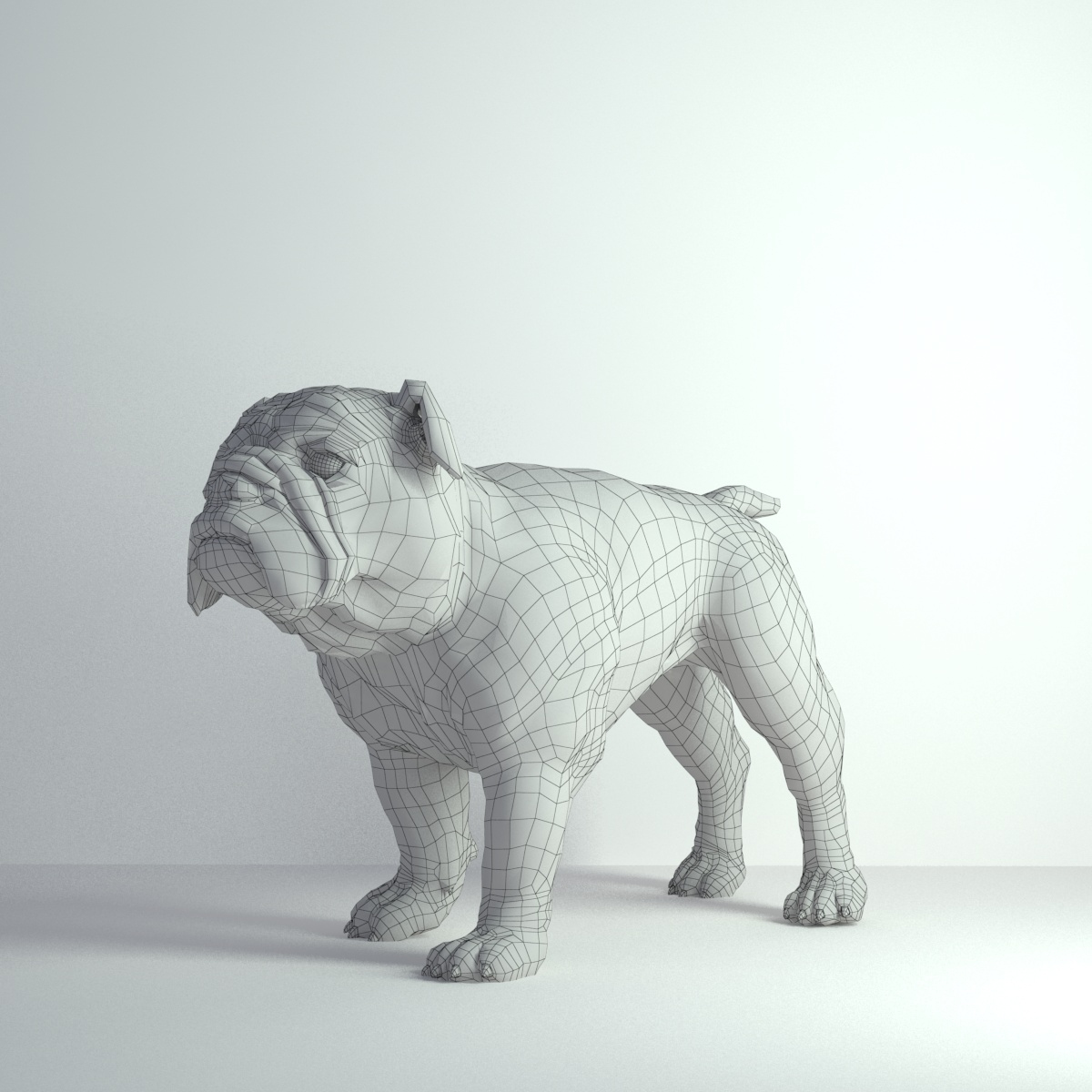 realistic bulldog 3d model
