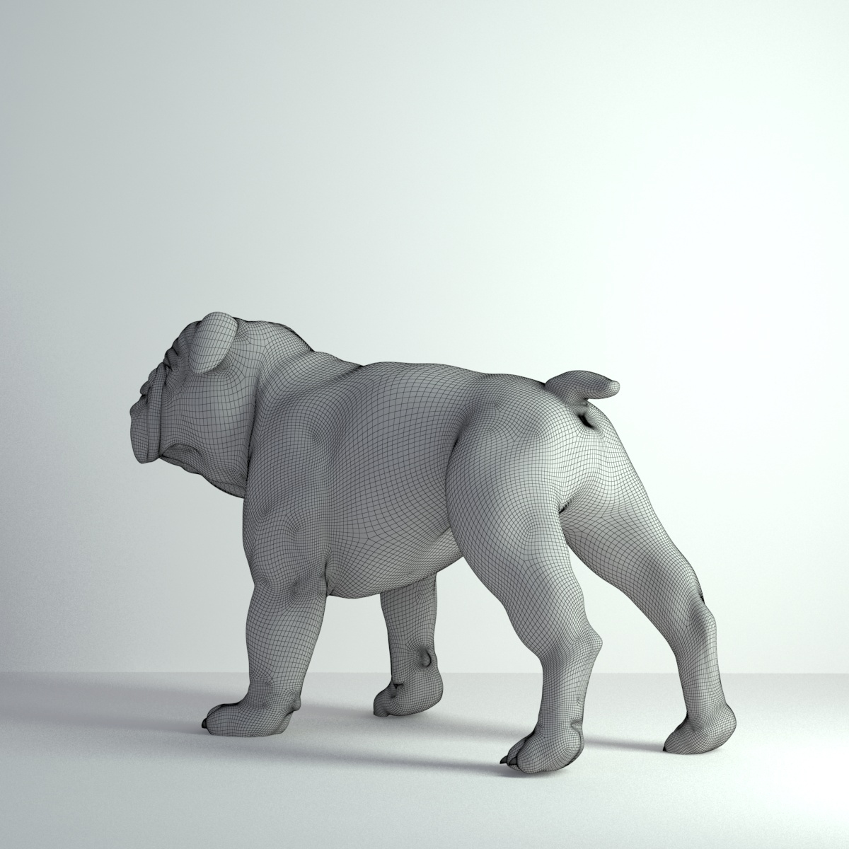 realistic bulldog 3d model