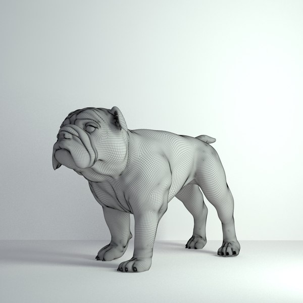 realistic bulldog 3d model