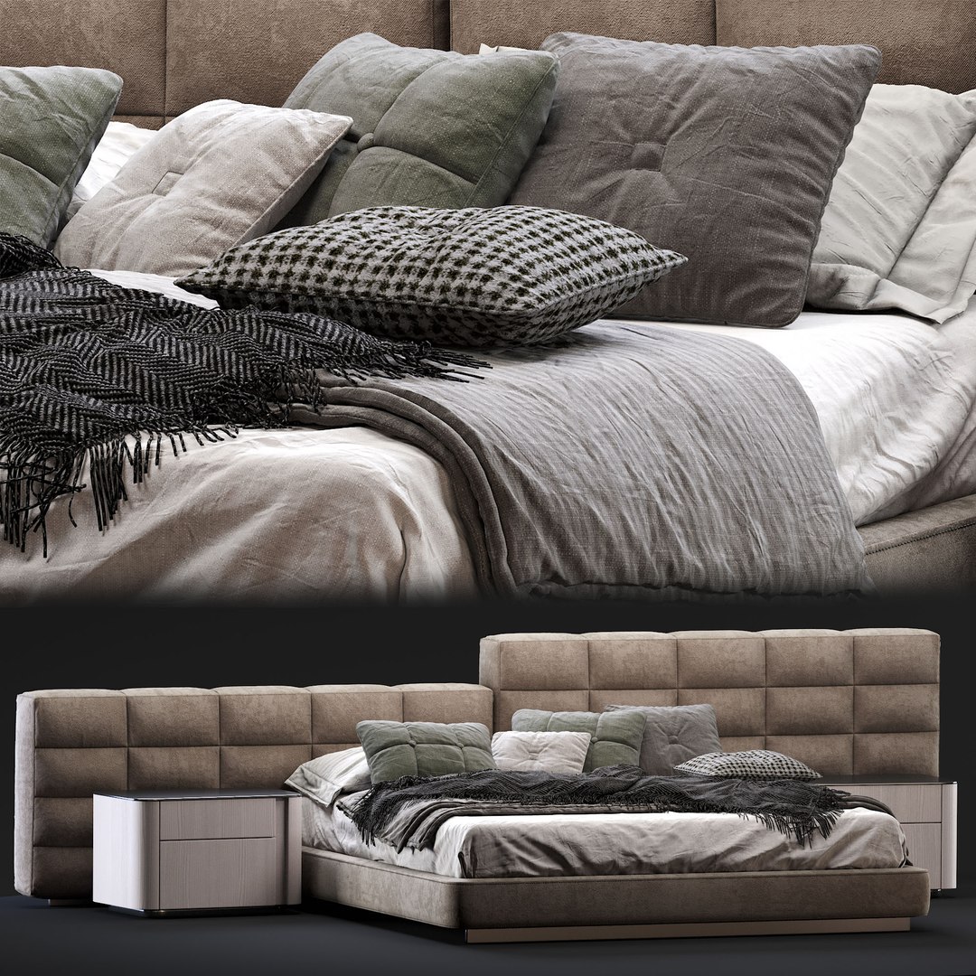 3D Minotti Lawrence Bed Model - TurboSquid 1564119