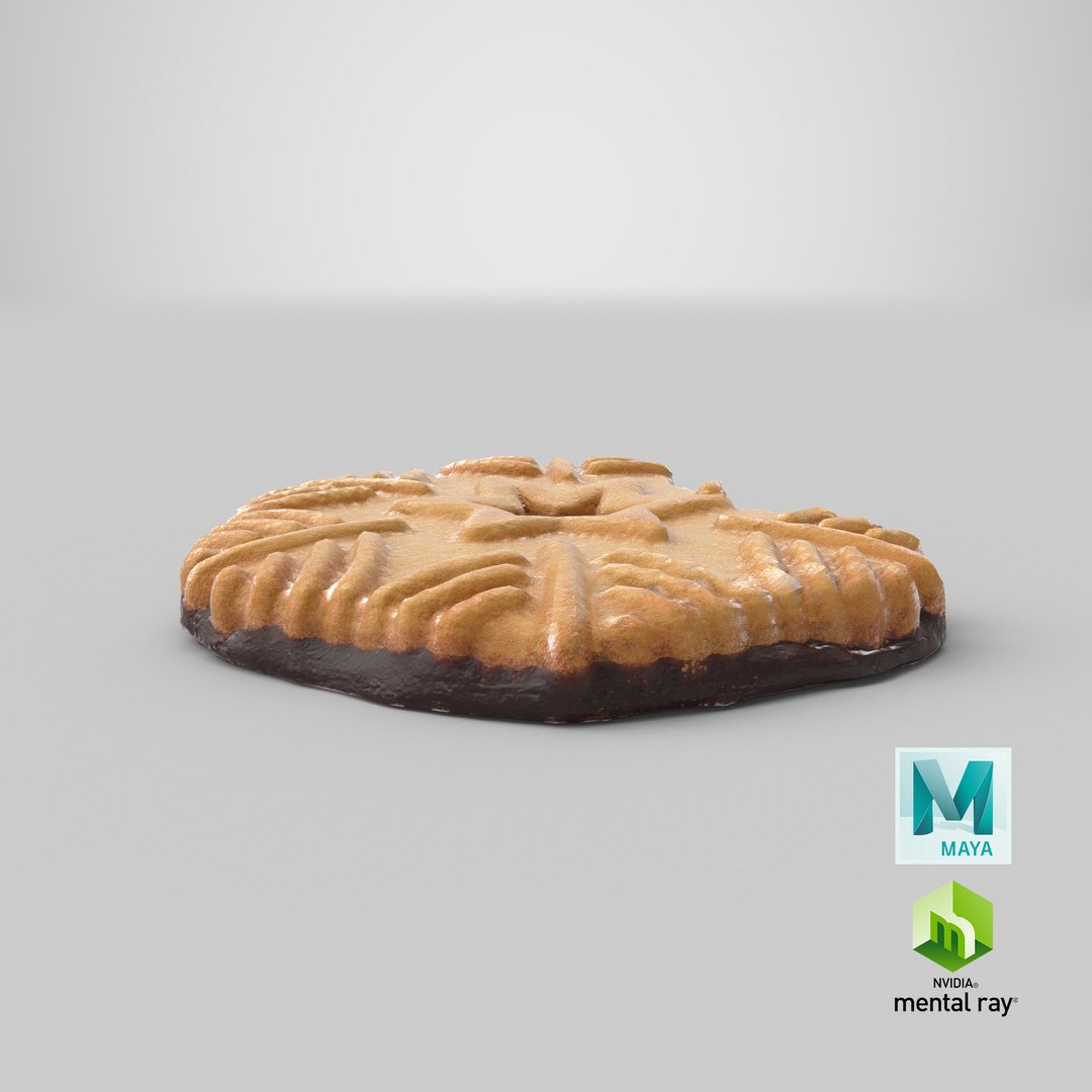 3D Christmas Chocolate Biscuit 01 Bitten - TurboSquid 1978964