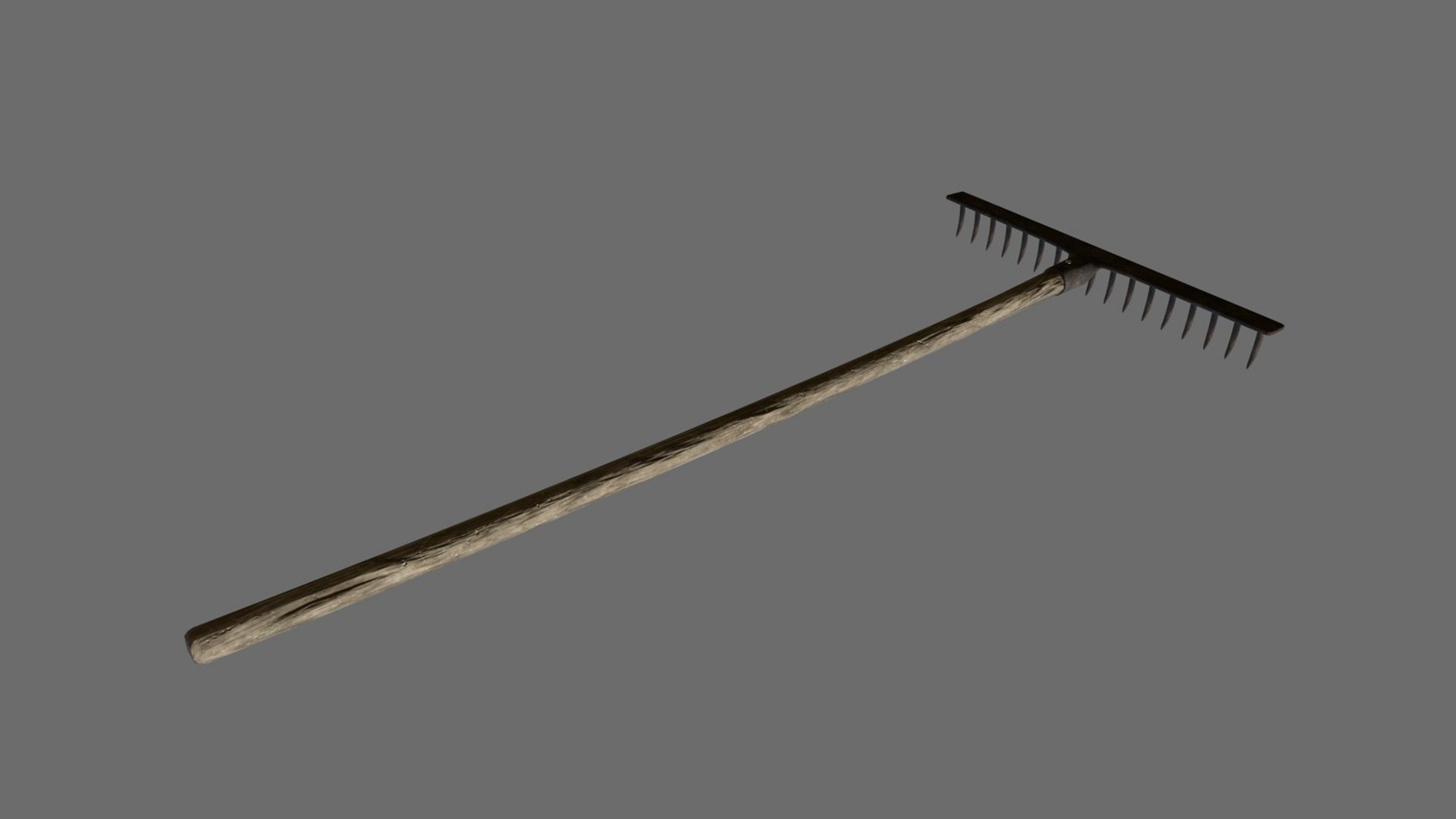 3D Old Metal Rake - TurboSquid 2052258
