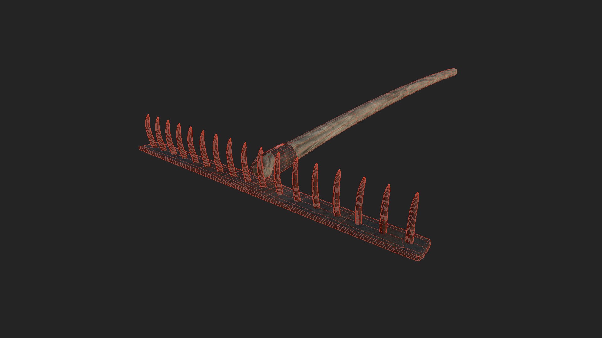 3D Old Metal Rake - TurboSquid 2052258