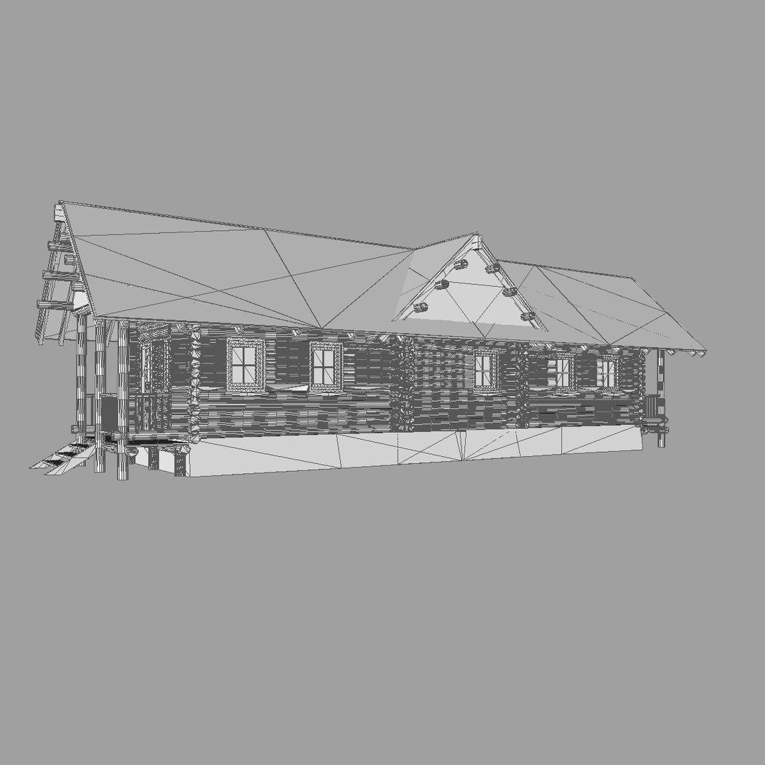 3d Wooden Log Cabin Model