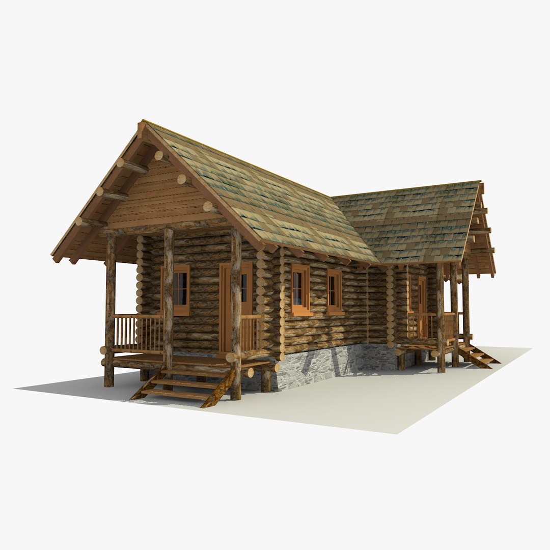 3d Wooden Log Cabin Model