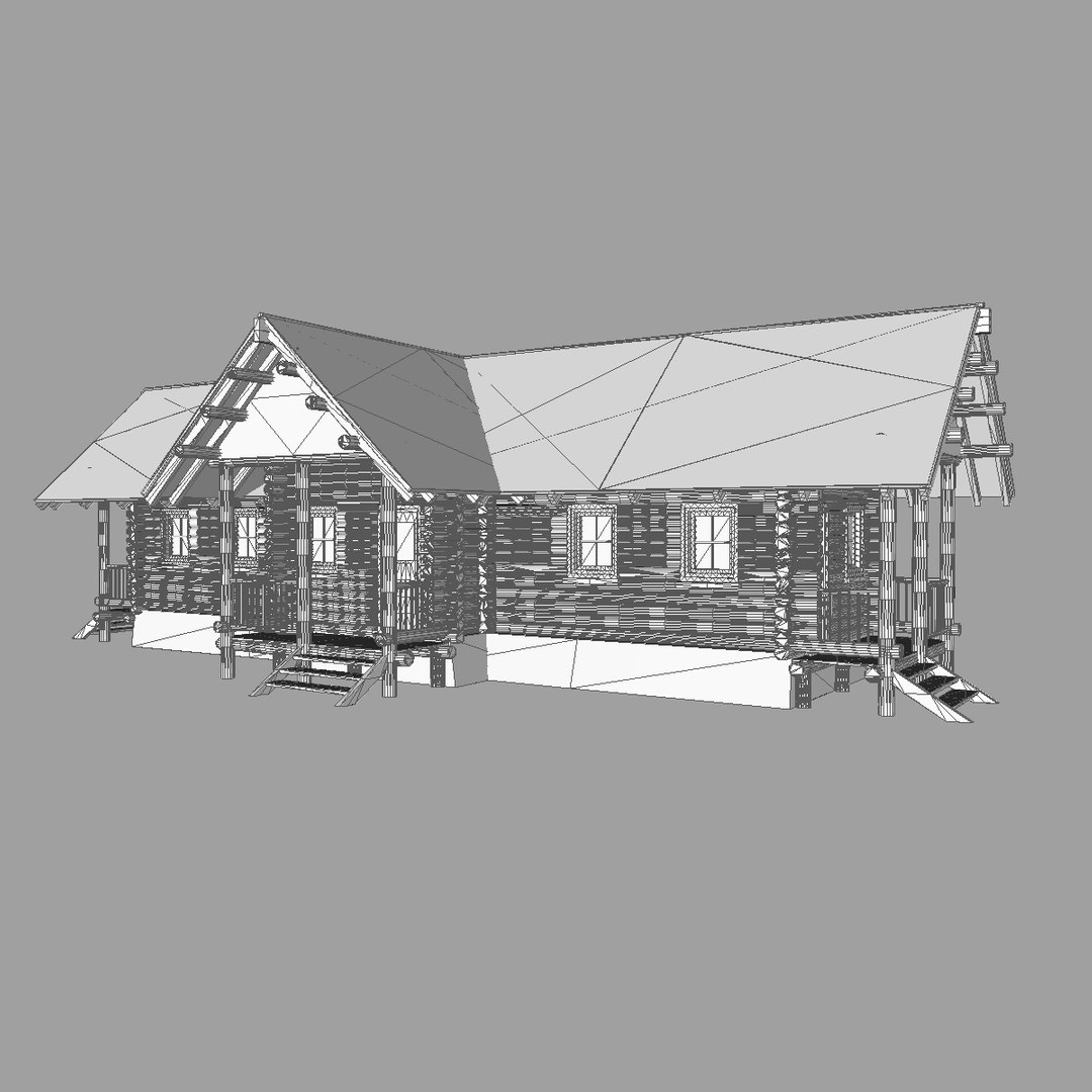 3d Wooden Log Cabin Model