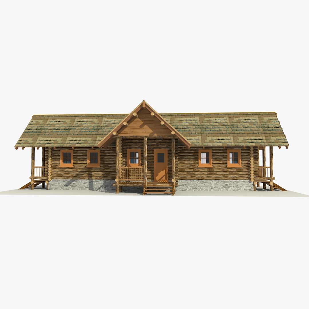3d Wooden Log Cabin Model