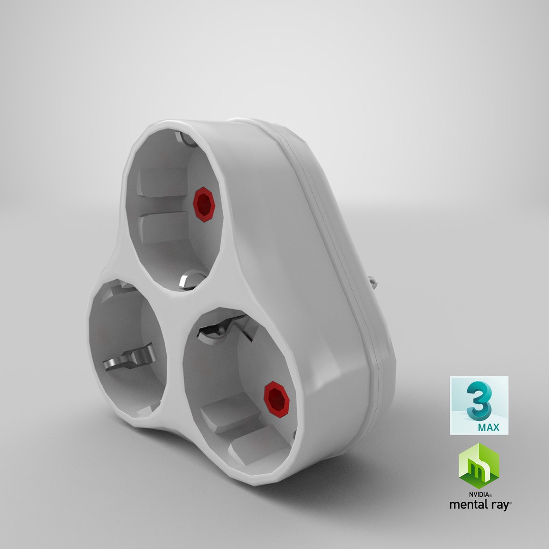 3D triple socket - TurboSquid 1284958