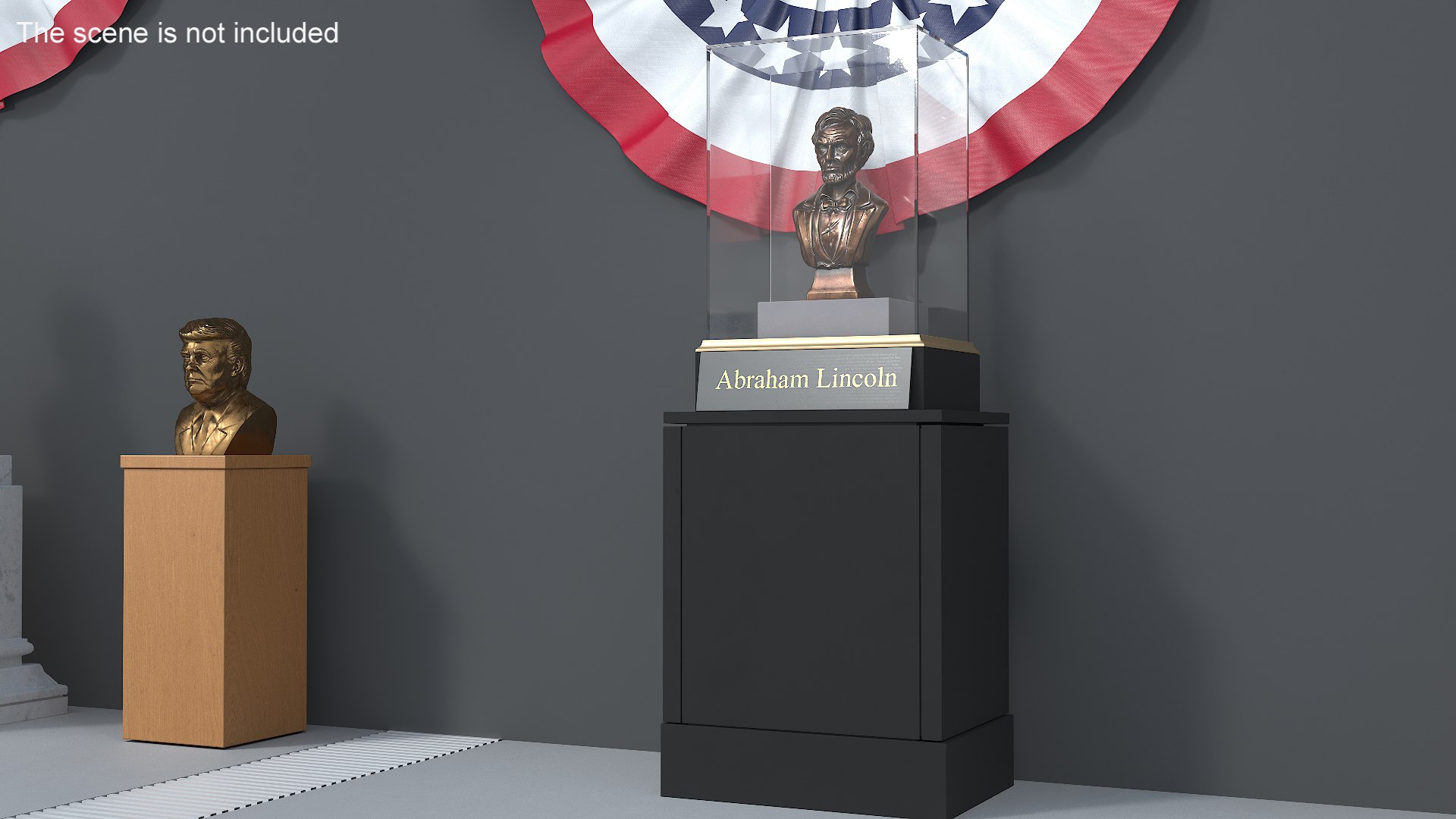 Bronze Bust Of Lincoln In Museum Stand 3D Model - TurboSquid 2342699
