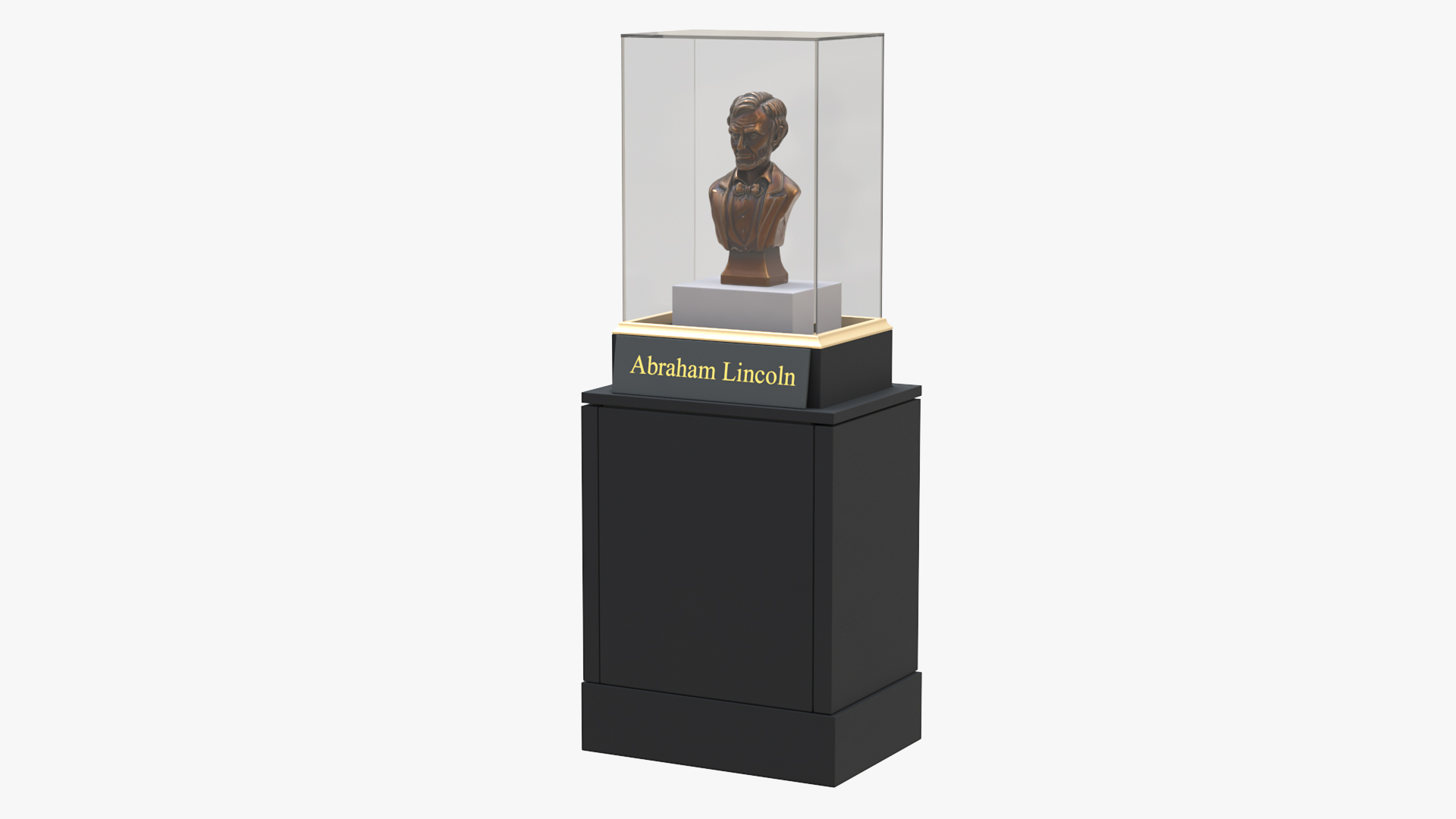 Bronze Bust Of Lincoln In Museum Stand 3D Model - TurboSquid 2342699
