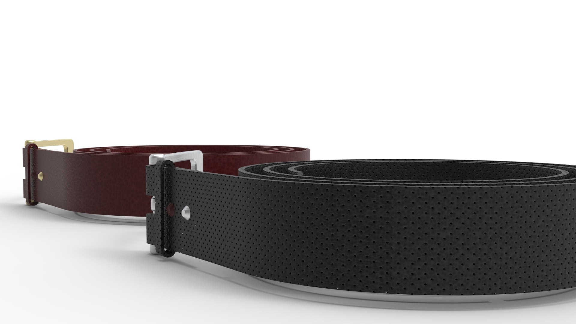 3D Mens Leather Belt With Buckle Model - TurboSquid 2238233