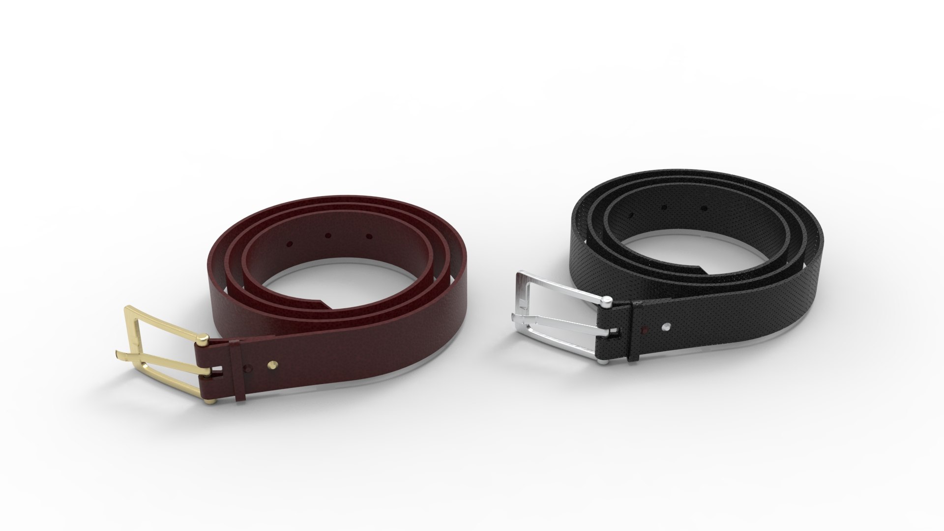 3D Mens Leather Belt With Buckle Model - TurboSquid 2238233