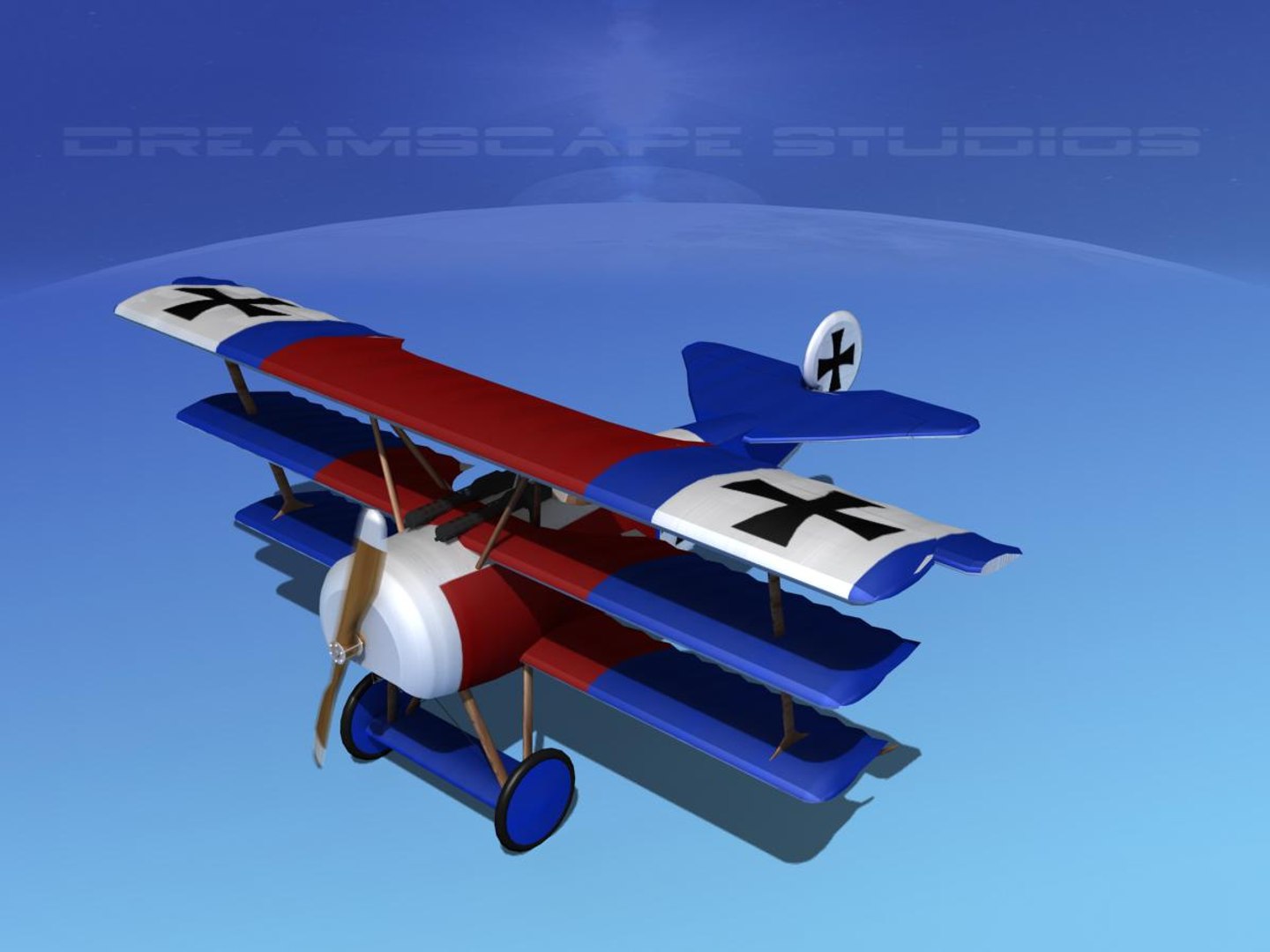 Dxf Triplanes Fokker Dr-1 Fighter
