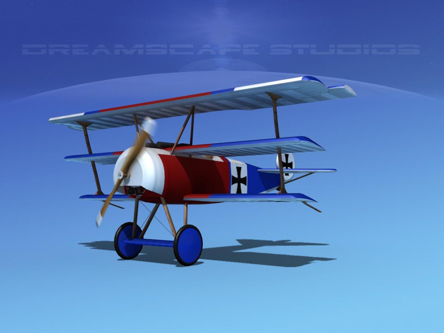 Dxf Triplanes Fokker Dr-1 Fighter