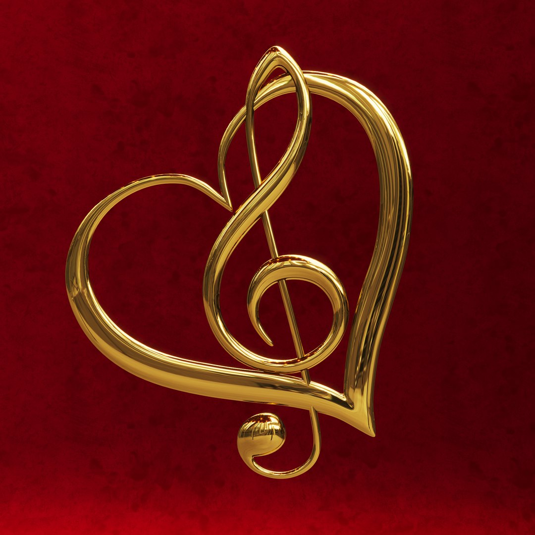 Heart musical decoration 3D model - TurboSquid 1688944