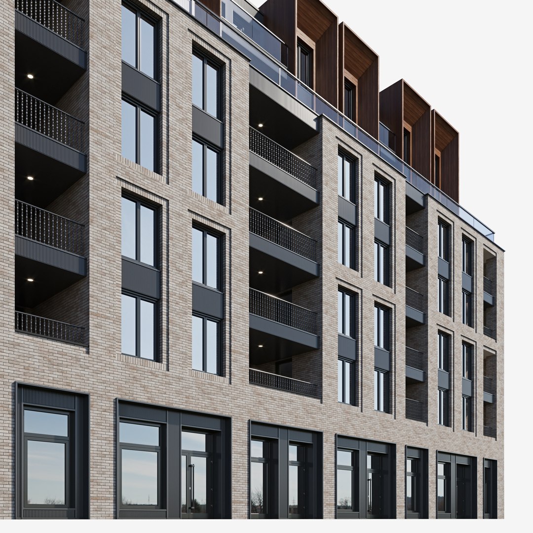 3D Modern Residential Building Model - TurboSquid 1657290