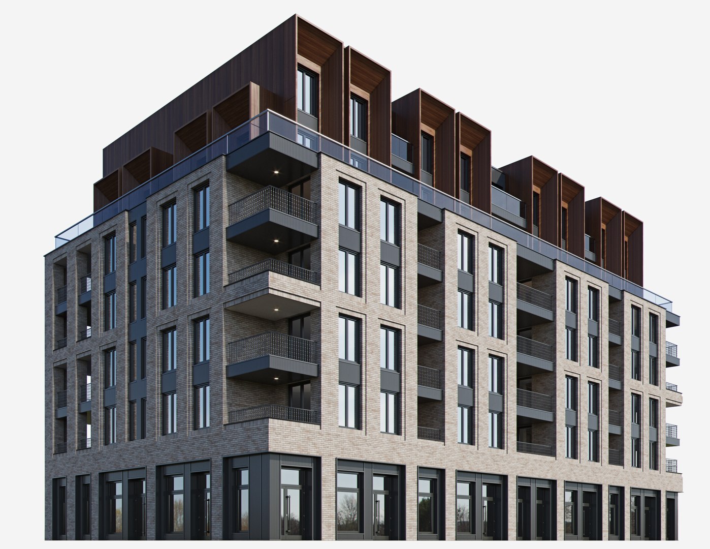 3D Modern Residential Building Model - TurboSquid 1657290