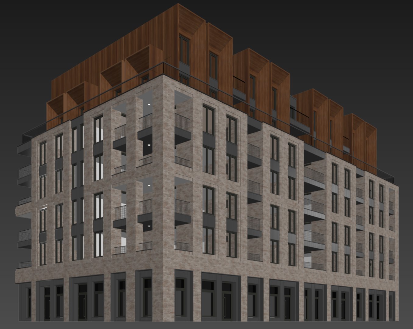 3D Modern Residential Building Model - TurboSquid 1657290